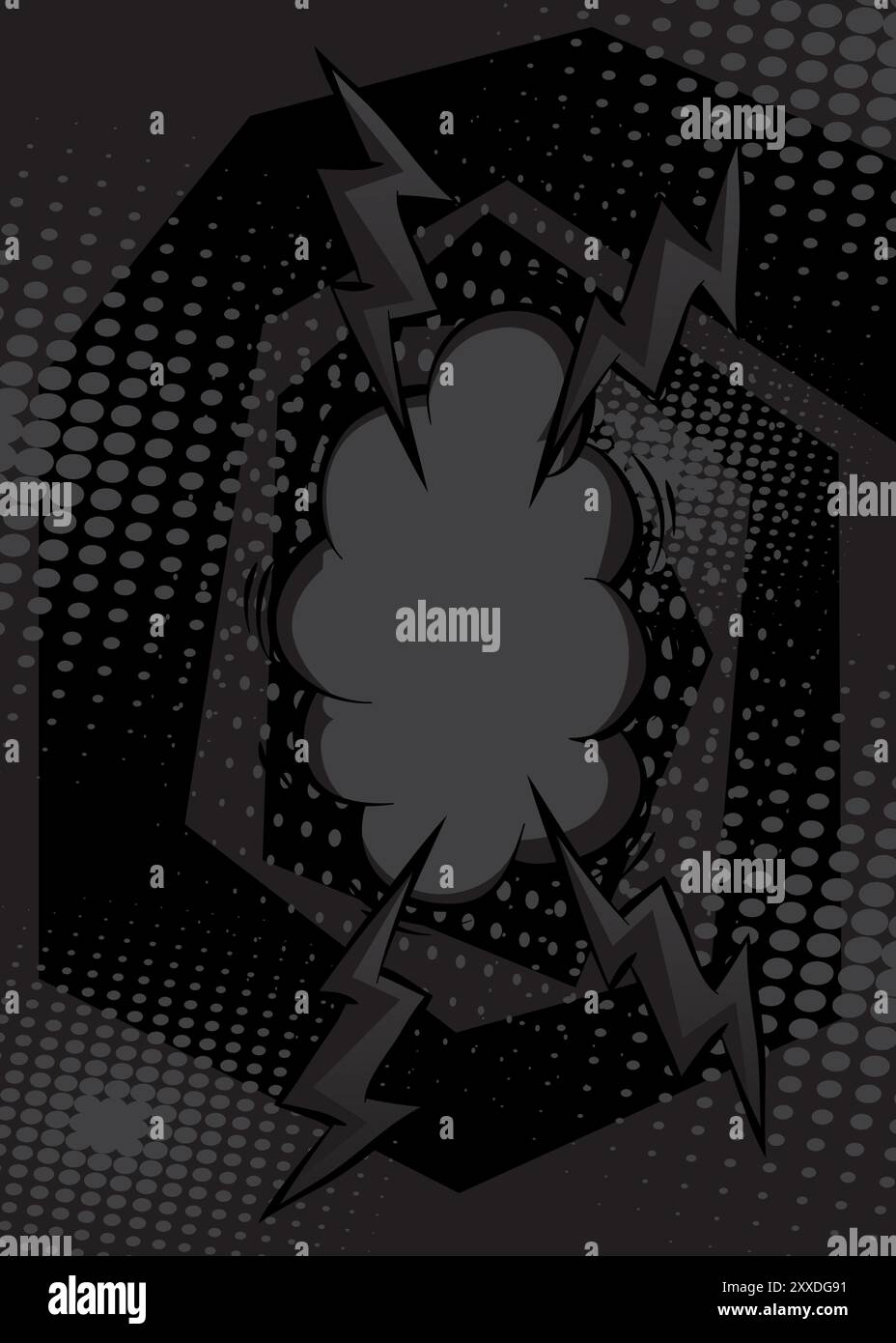 Cartoon black background, comic book dark backdrop. Retro vector comics ...