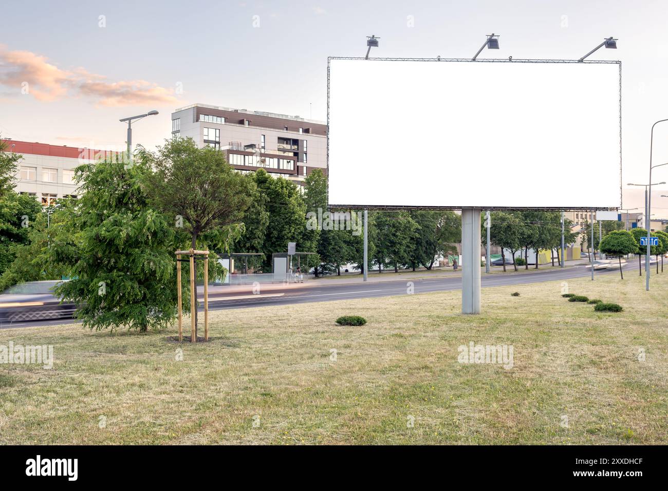Big Empty Billboard Mockup Along A Highway On The City Background ...