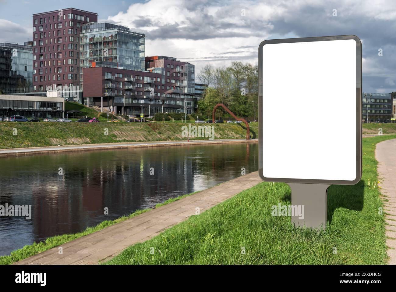 Blank Mockup Of Street Advertising Poster Billboard Next To The River ...