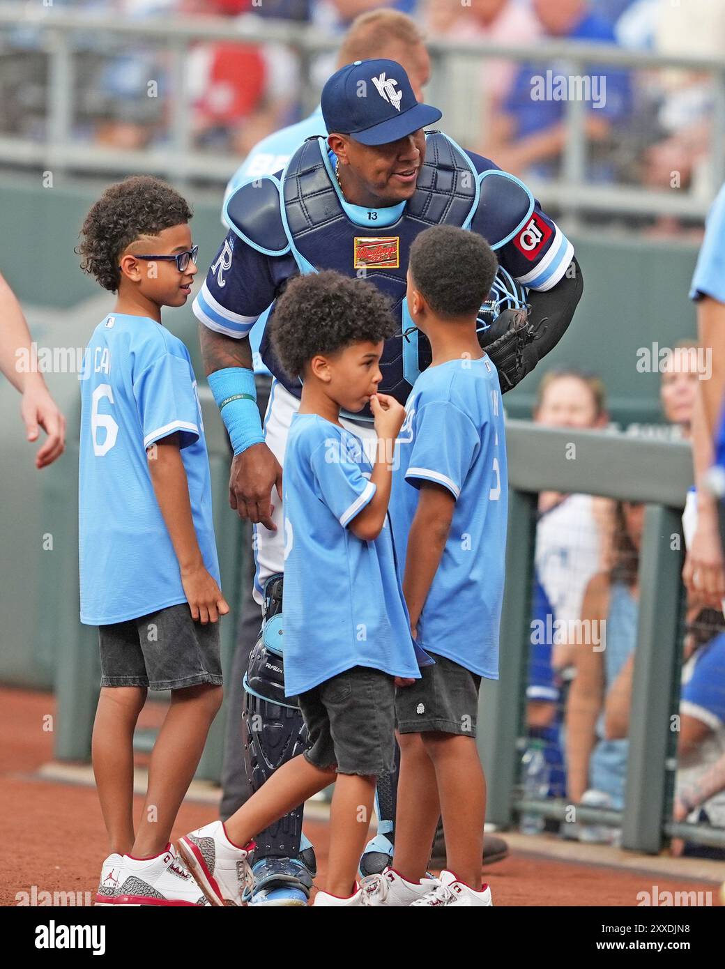 AUG 23, 2024: Kansas City Royals catcher Salvador Perez (13) poses with ...