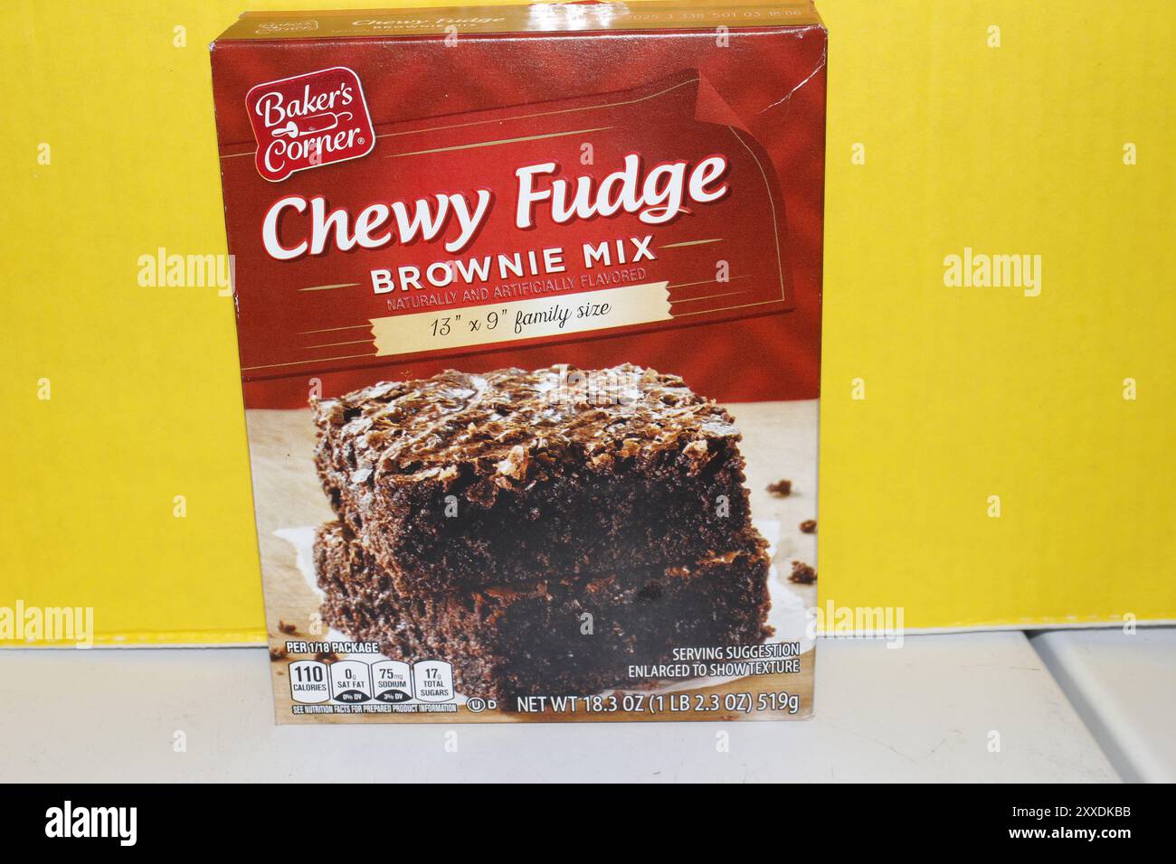 ALDI BAKERS CORNER Chewy Fudge Brownies in a box shot closeup Stock ...