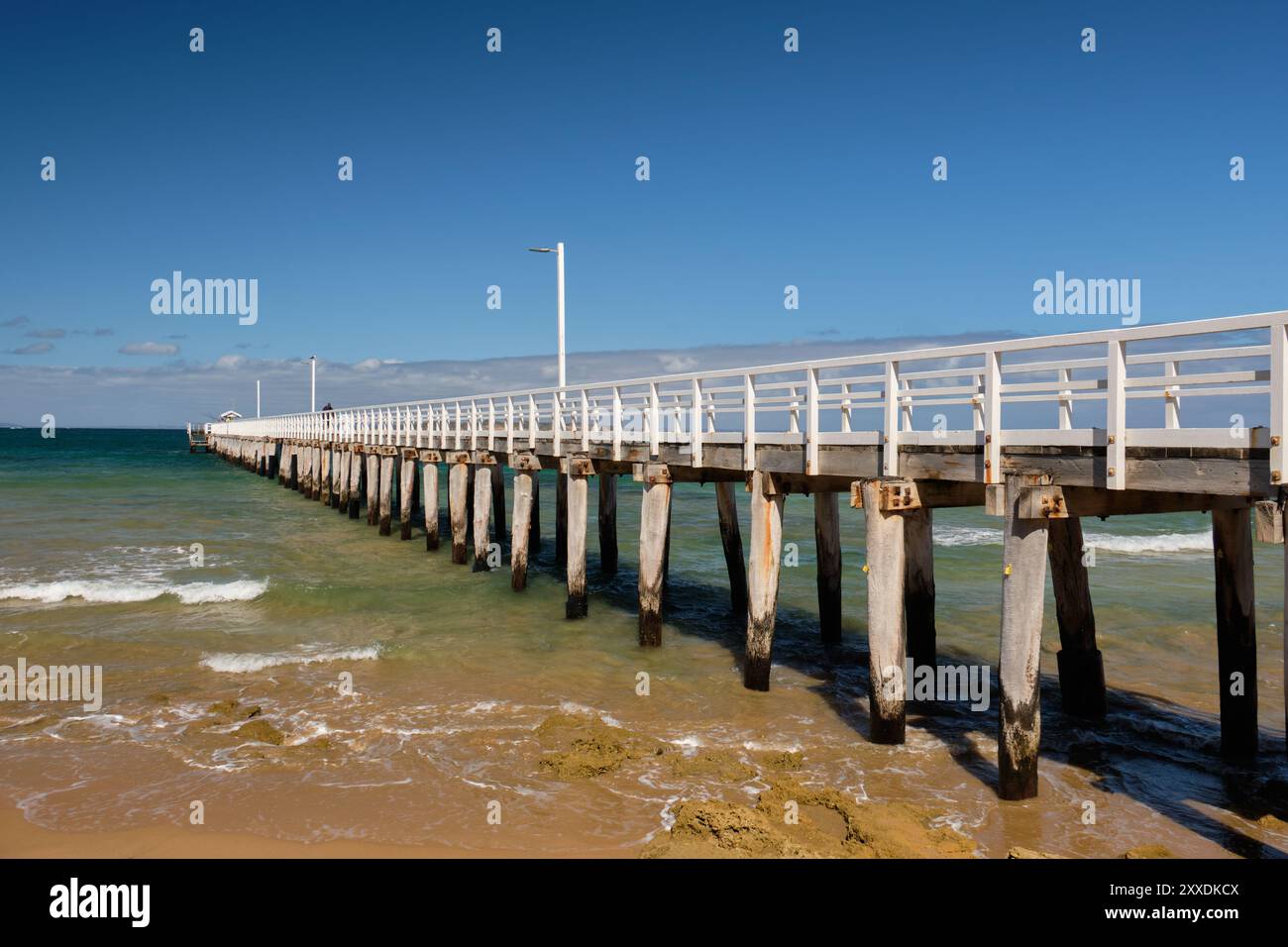 The pier is quite a long structure and it is very popular with anglers ...