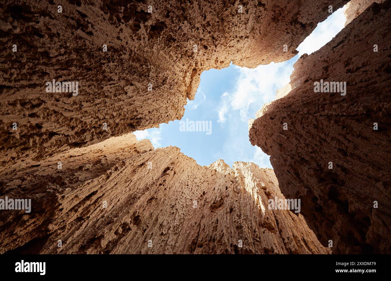 Cathedral Gorge State Park is known for its narrow slot canyon and ...