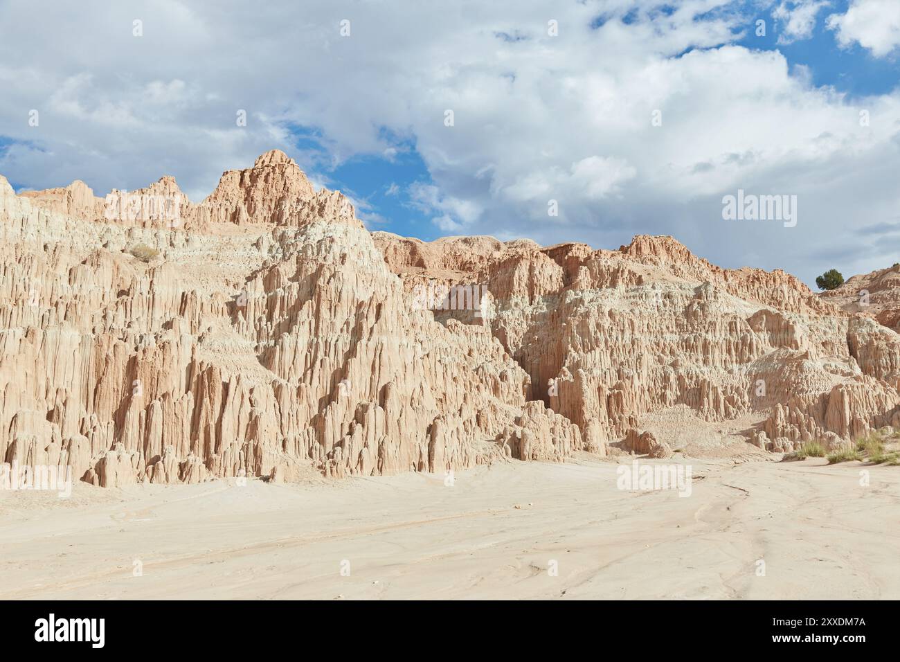 Cathedral Gorge State Park is known for its narrow slot canyon and ...