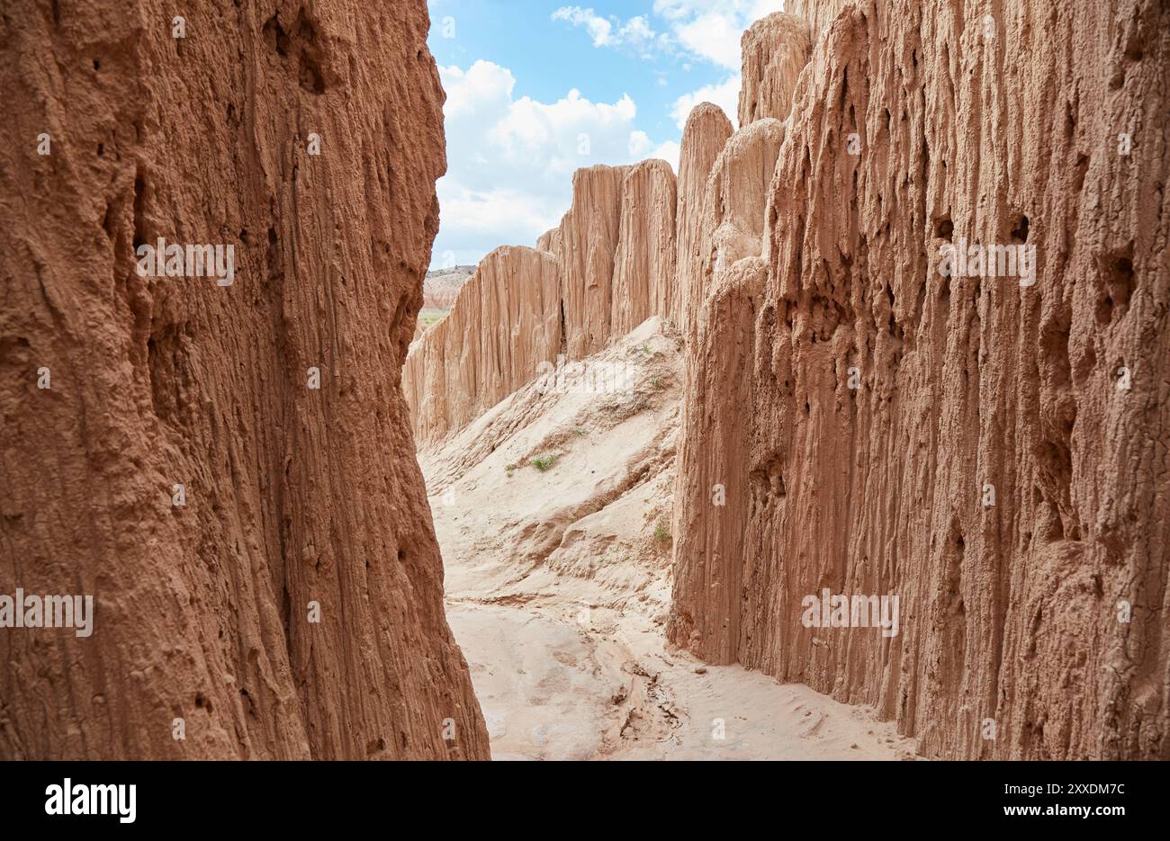 Cathedral Gorge State Park is known for its narrow slot canyon and ...
