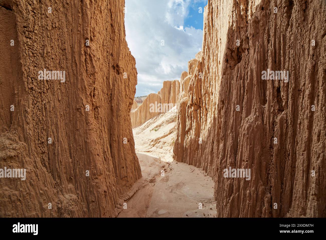 Cathedral Gorge State Park is known for its narrow slot canyon and ...