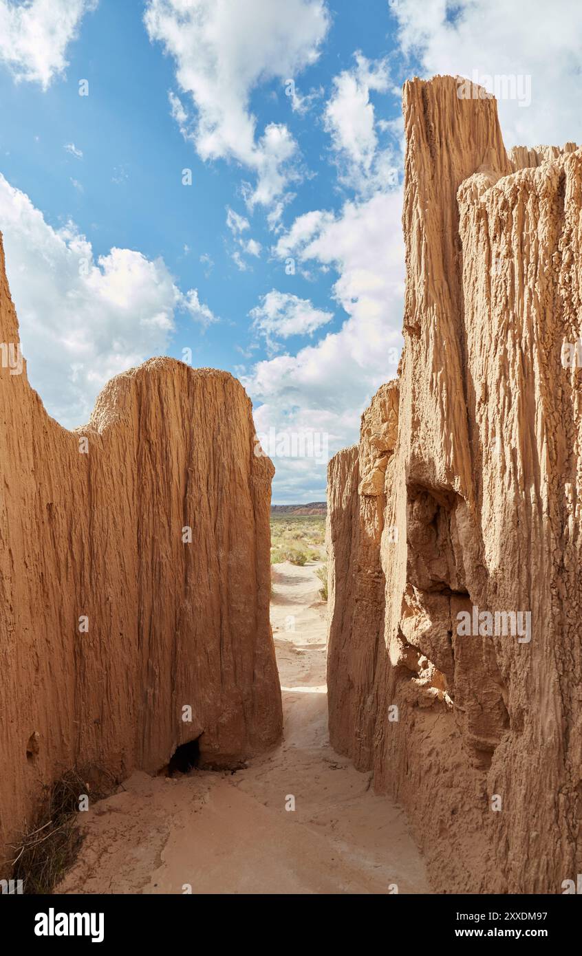 Cathedral Gorge State Park is known for its narrow slot canyon and ...