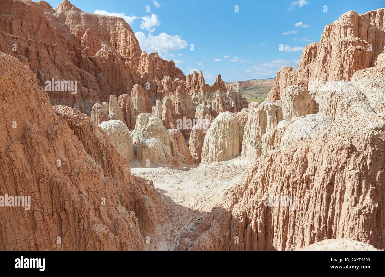 Cathedral Gorge State Park is known for its narrow slot canyon and ...
