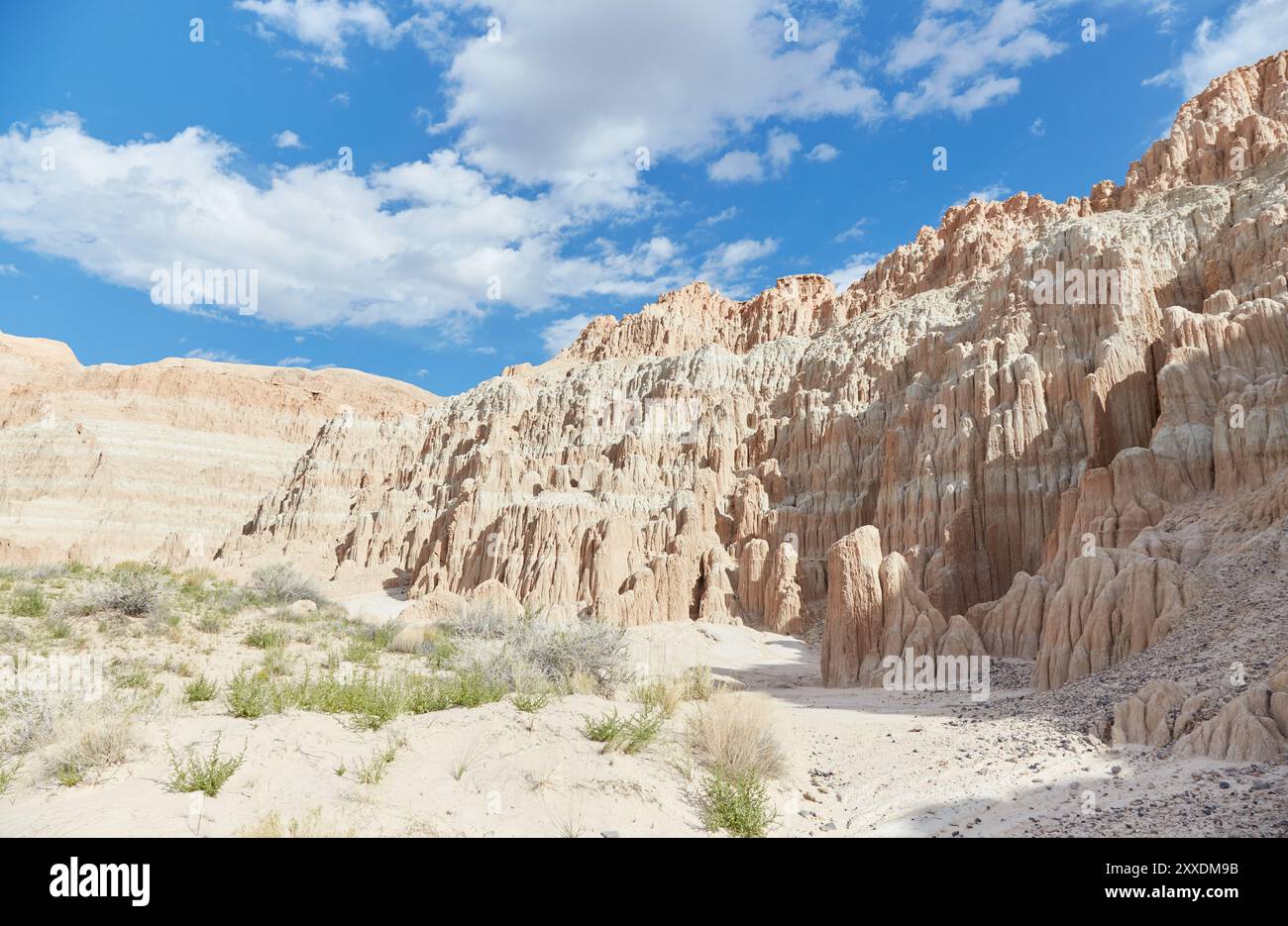Cathedral Gorge State Park is known for its narrow slot canyon and ...