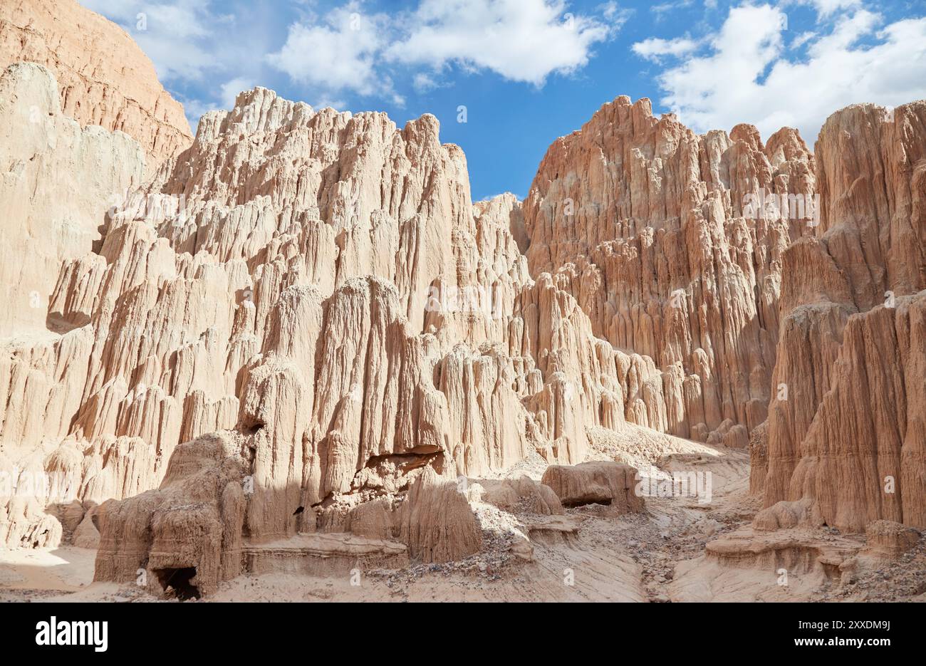 Cathedral Gorge State Park is known for its narrow slot canyon and ...