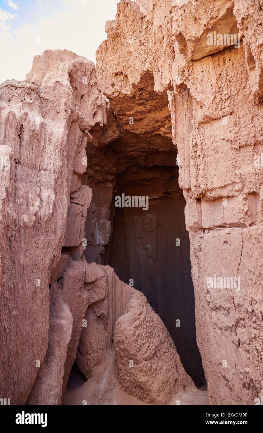 Cathedral Gorge State Park is known for its narrow slot canyon and ...