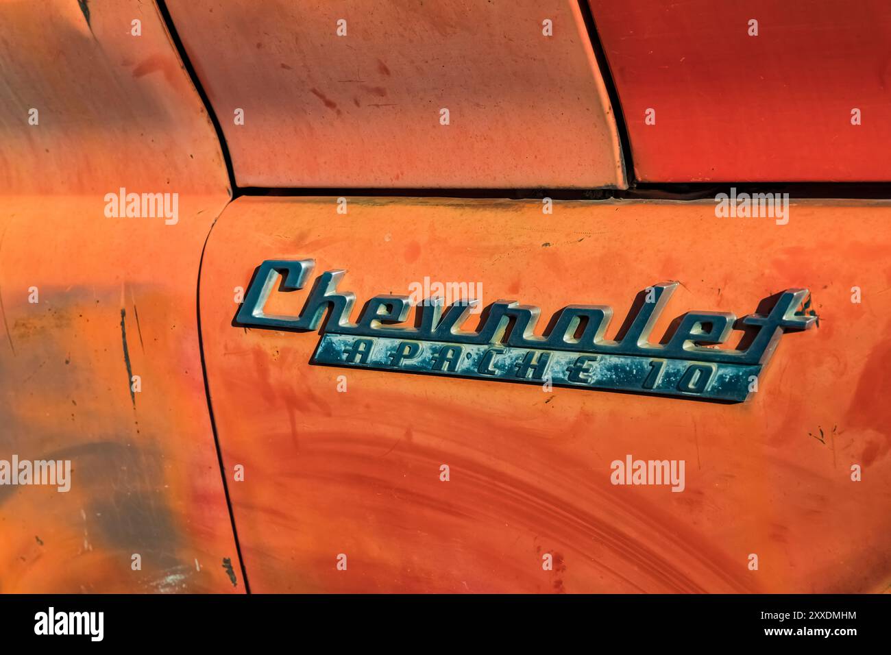 Chevrolet Apache badge on old pickup at Hackberry General Store along ...
