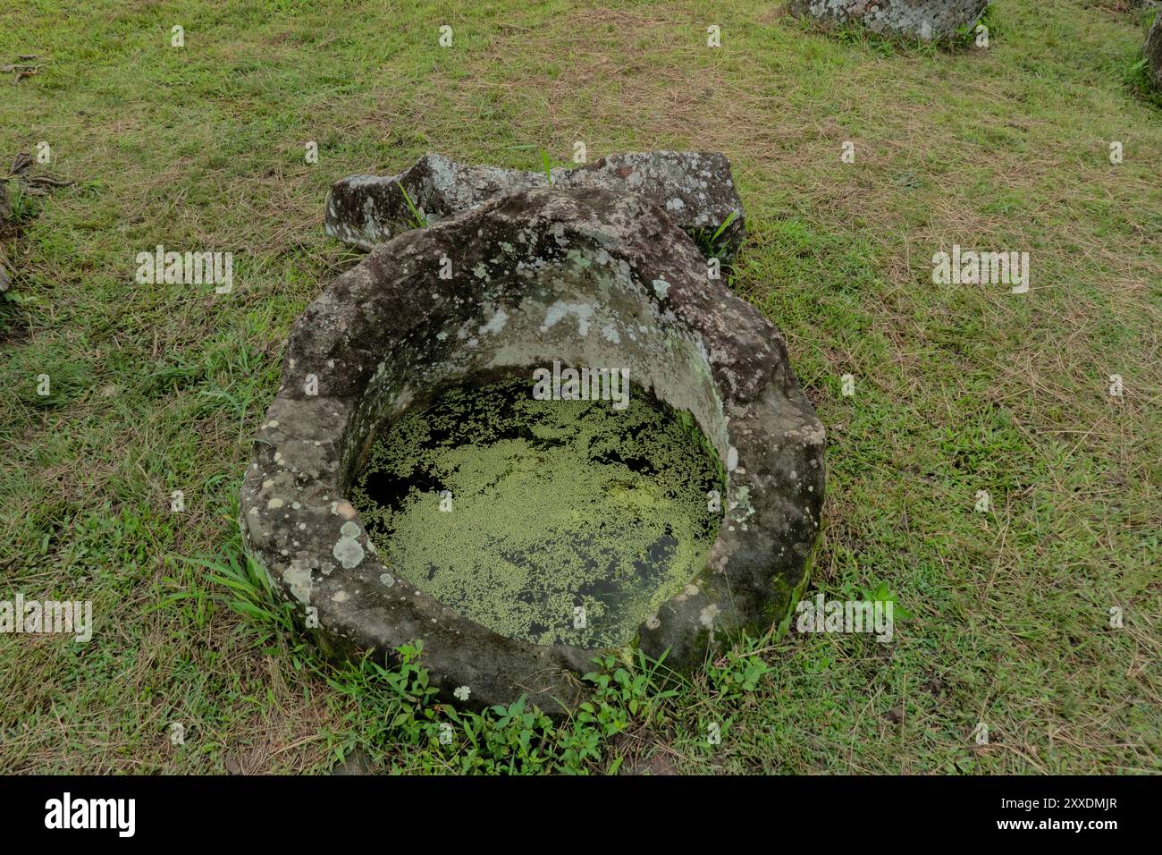 Old jar ruins, Plain of Jars, Phonsavan, Xieng Khouang, Laos Stock ...
