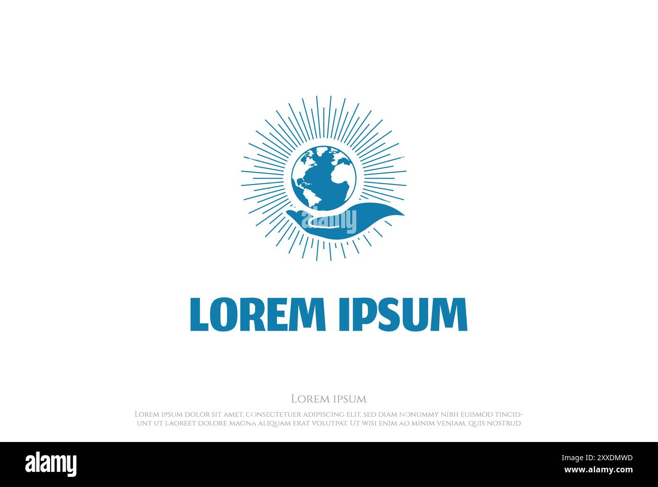 Hand Save Earth Globe World Care for Environment Logo Design Vector ...