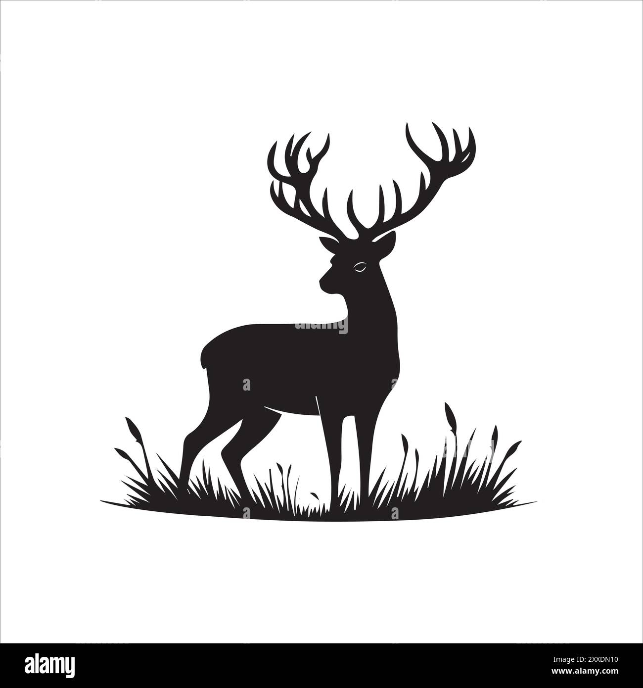Sketch of a deer, in hunting style. Vector illustration design. Vintage ...