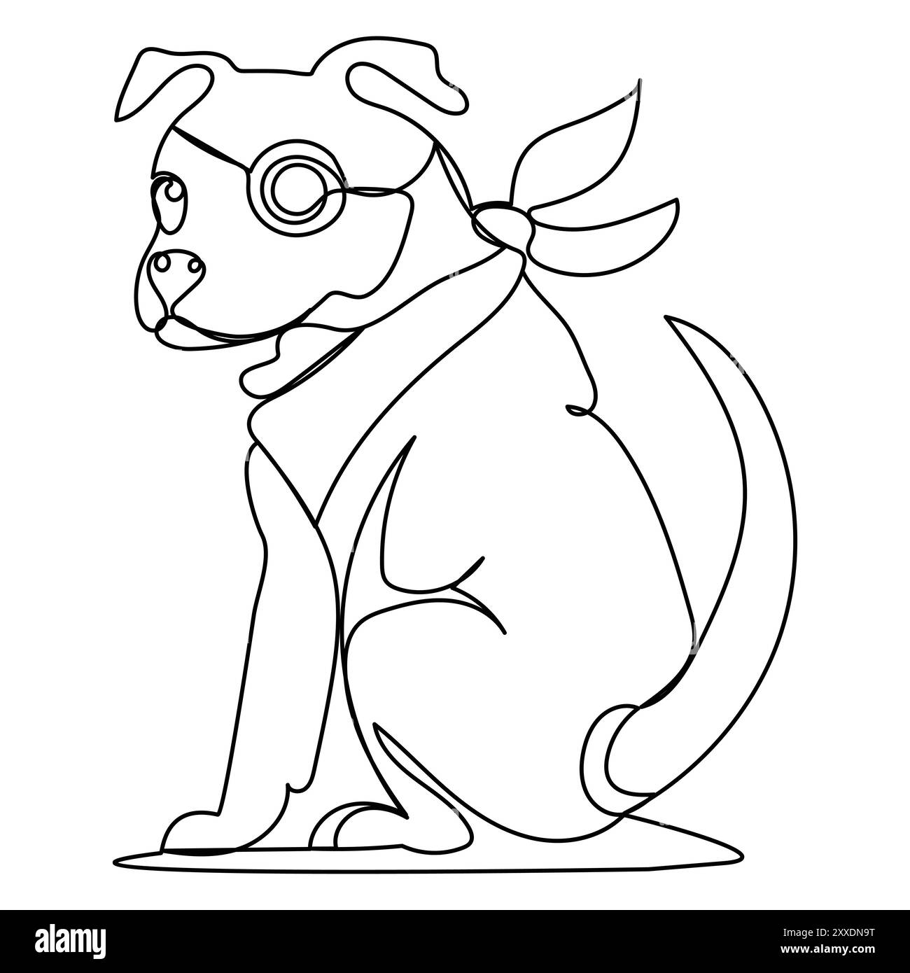 Continuous one line dog drawing out line vector illustration design ...