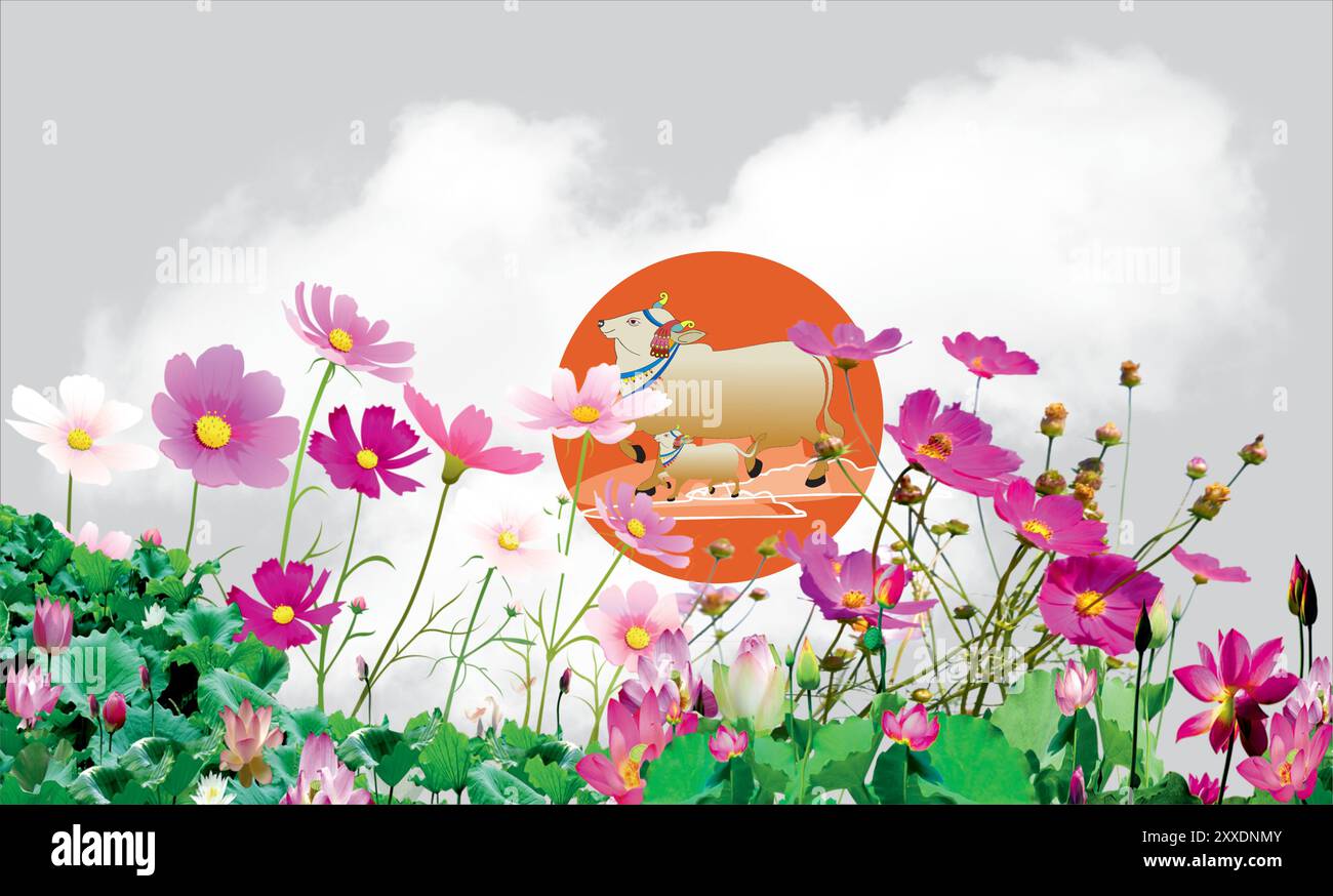 Cow Wallpaper Print design Stock Vector Image & Art - Alamy