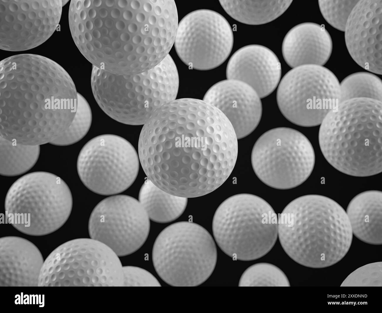 Background formed by golf balls. 3d illustration Stock Photo - Alamy
