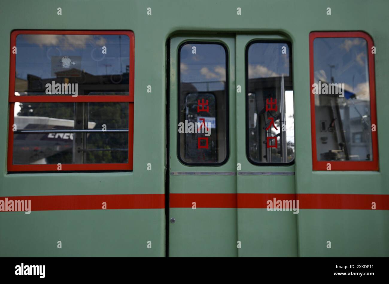 Local train wagon exterior at the historic Tōbu–Nikkō Station a railway ...