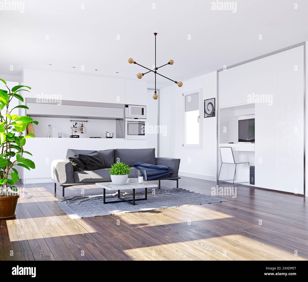 modern home interior. 3d rendering design concept Stock Photo - Alamy