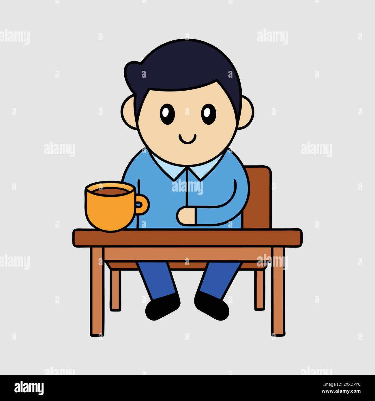 Businessman Enjoying Tea at Table - Professional Work and Relaxation ...