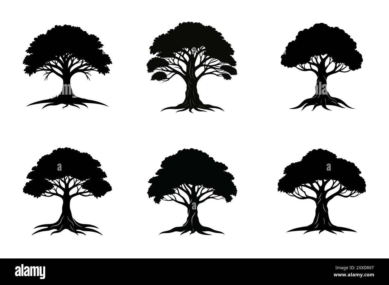 Stunning Tree Vector Silhouette Illustration High Quality Art Stock ...