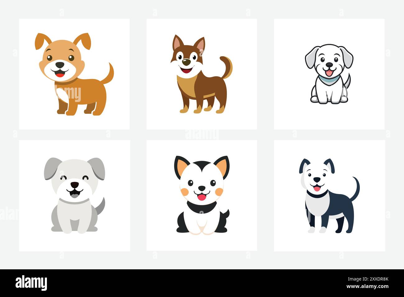 Adorable Smiling Puppy Cute and Funny Baby Dog Illustration Stock ...