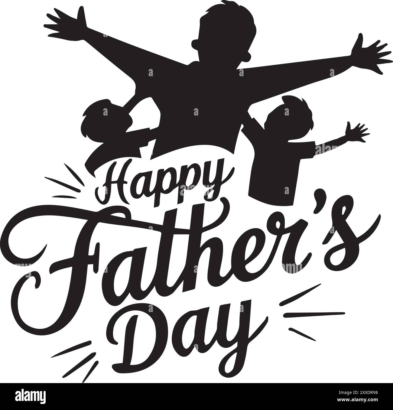 Father's Day Silhouette - Elegant Dad Figure Design for Celebration ...
