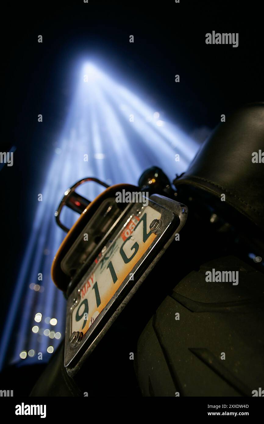 New York, NY, USA, September 11th 2004: The Towers of Light were lit at ...