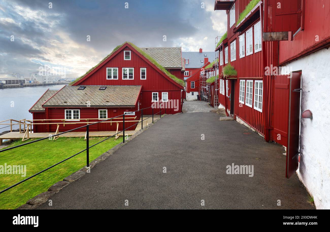Some old and traditional buildings in Tinganes, Torshavn, Faroe Islands ...