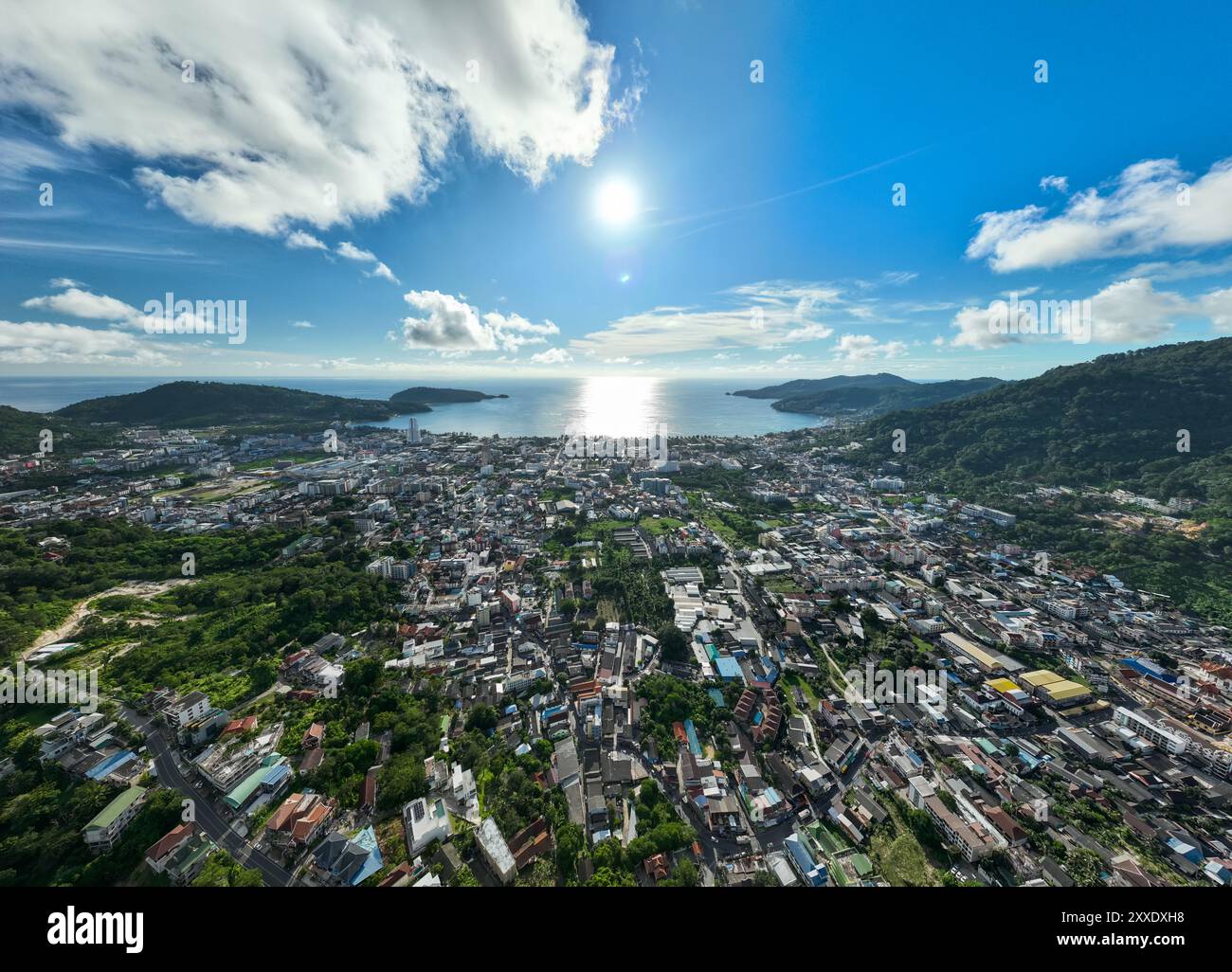 Phuket Thailand patong bay. Panorama landscape nature view from Drone ...