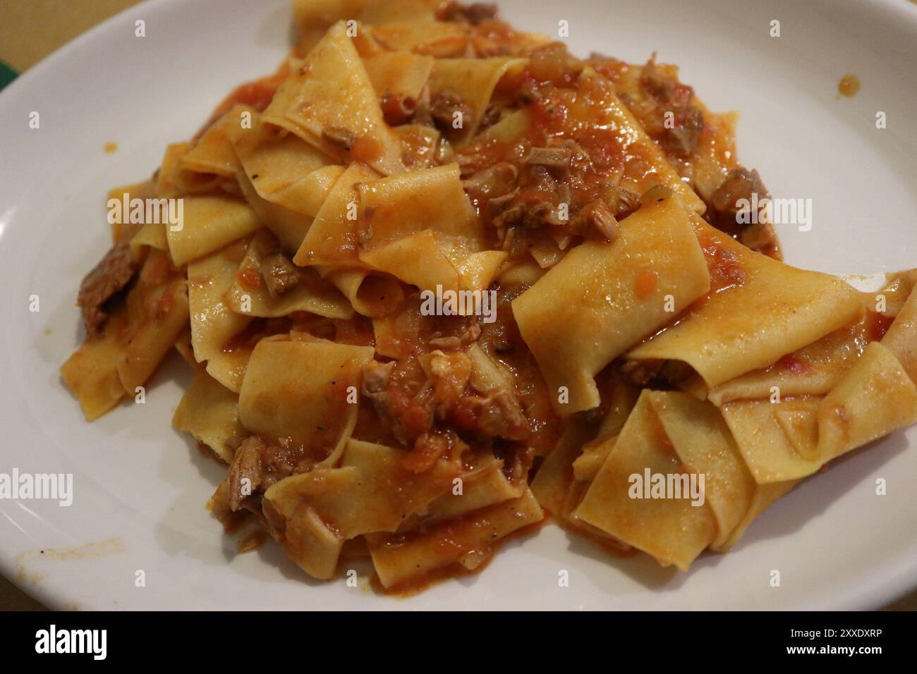 Italian cuisine: wild boar pappardelle in Florence, Italy Stock Photo ...