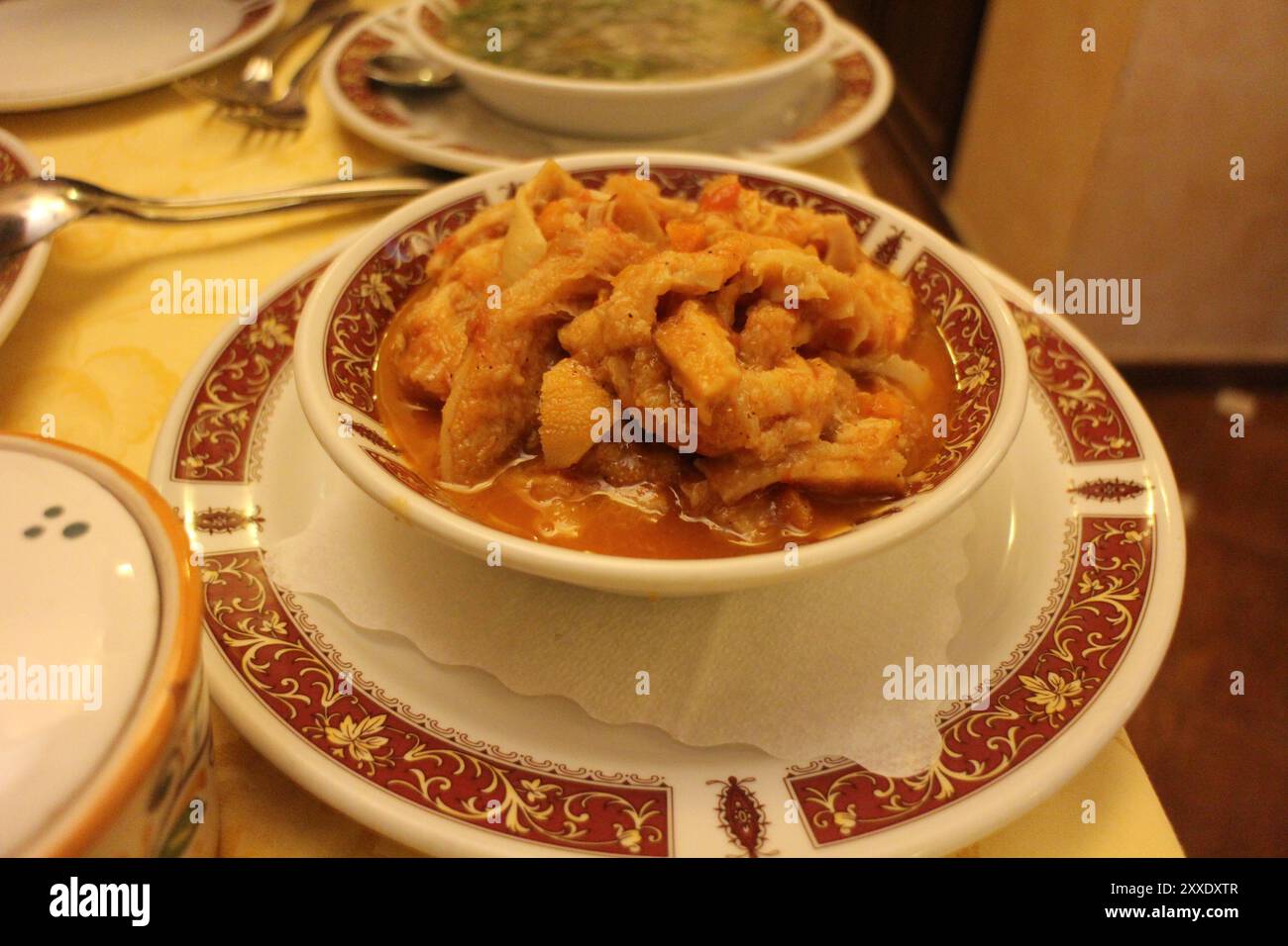 Italian cuisine: trippa (tripe) stewed in tomato sauce in Florence ...