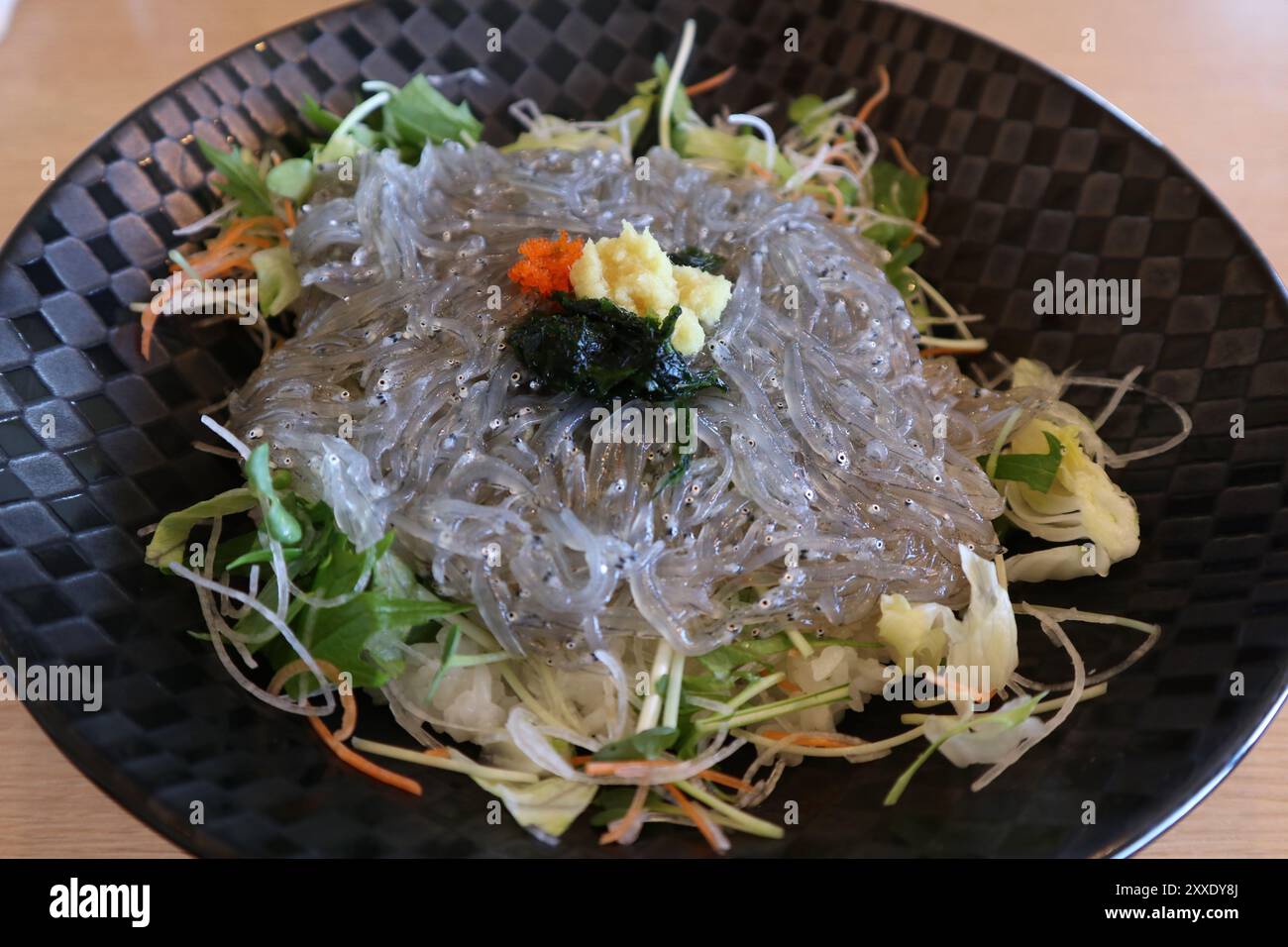 Japanese cuisine: raw whitebait rice bowl in Enoshima Island, Japan ...