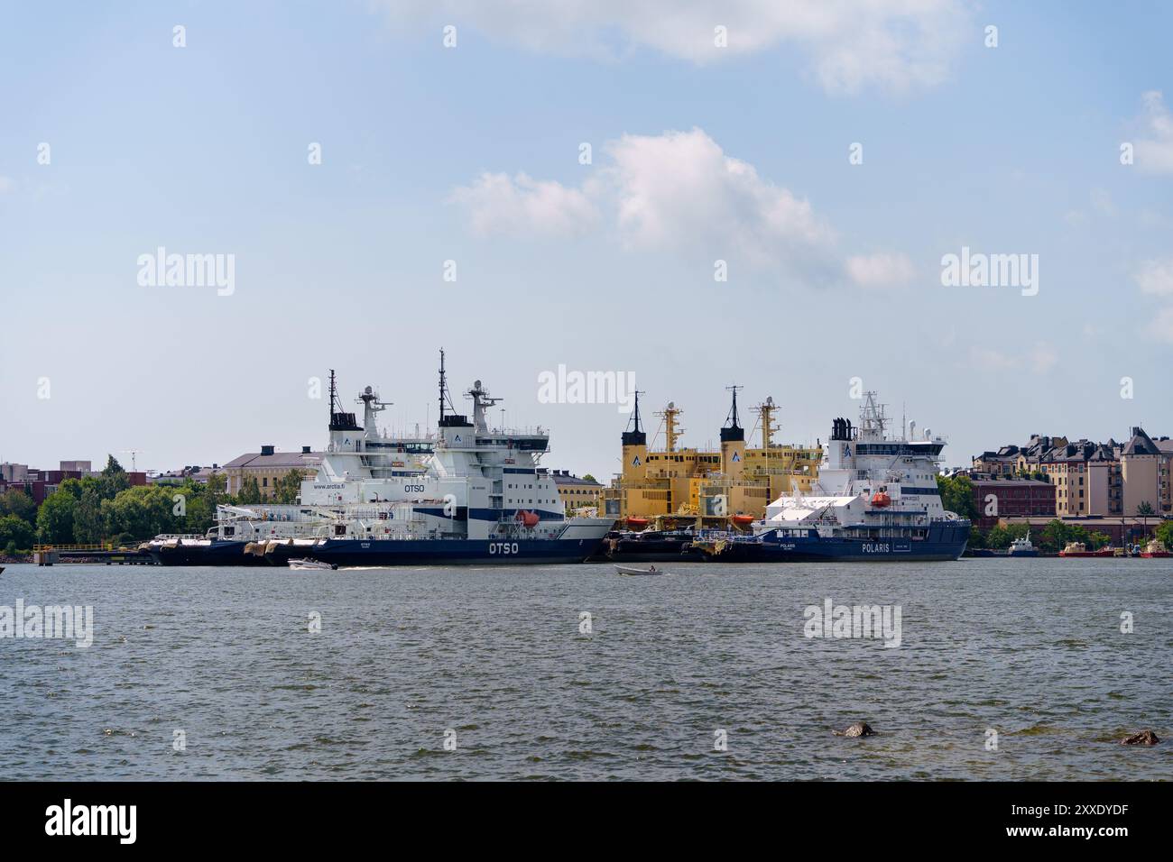 Helsinki, Finland. June 29, 2024 - Icebreakers Otso and Polaris docked ...
