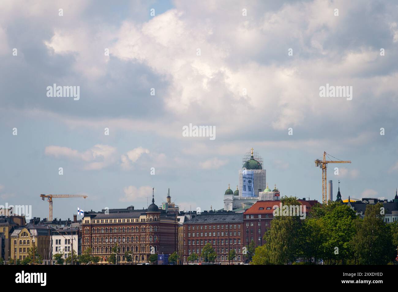 Helsinki, Finland. June 29, 2024 - Cloudy sky over skyline with ...