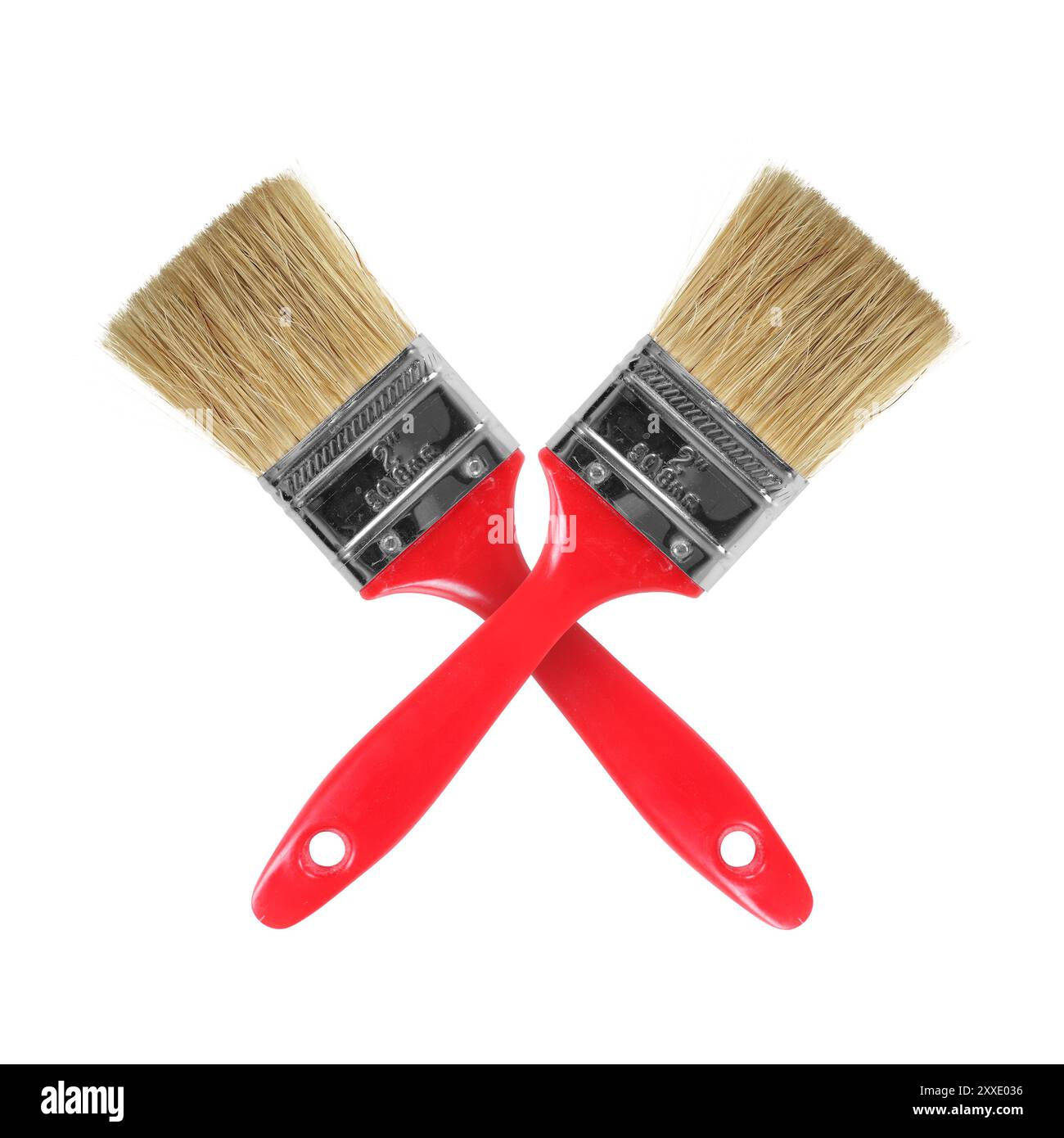 Construction, repair, tools - Top view Two crossed Red paintbrush ...