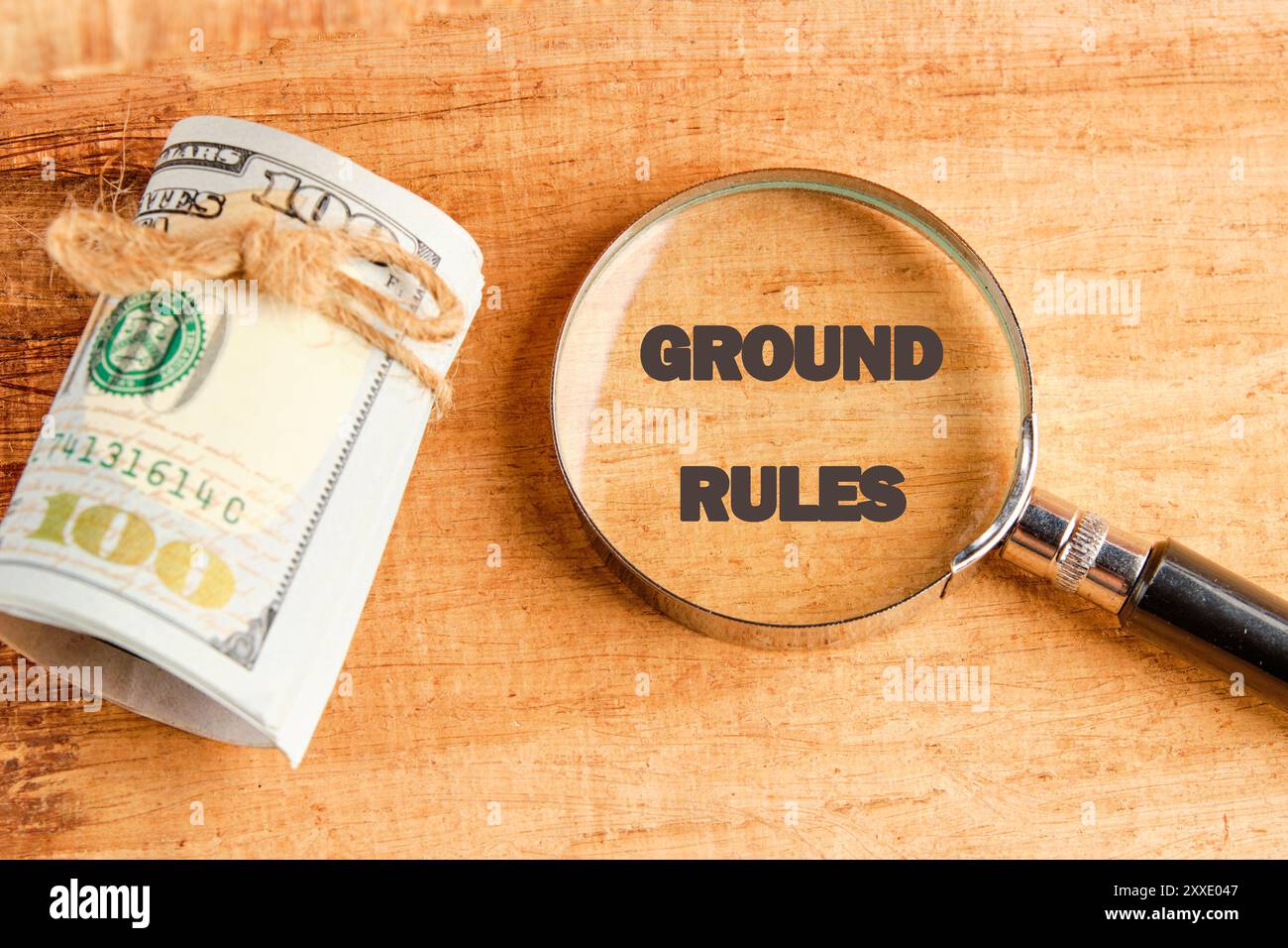 Conceptual ground rules symbol. Copy space. GROUND RULES words written ...