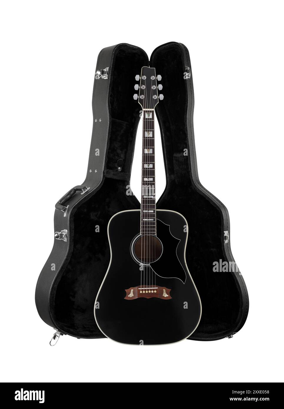 Musical instrument - Front view black folk acoustic country vintage ...