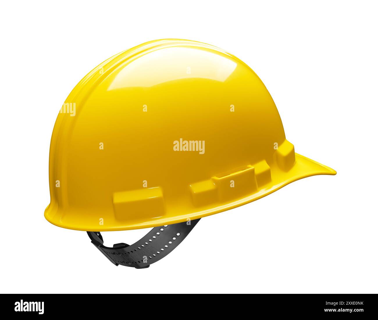 Back view of yellow safety helmet isolated - clipping path included ...