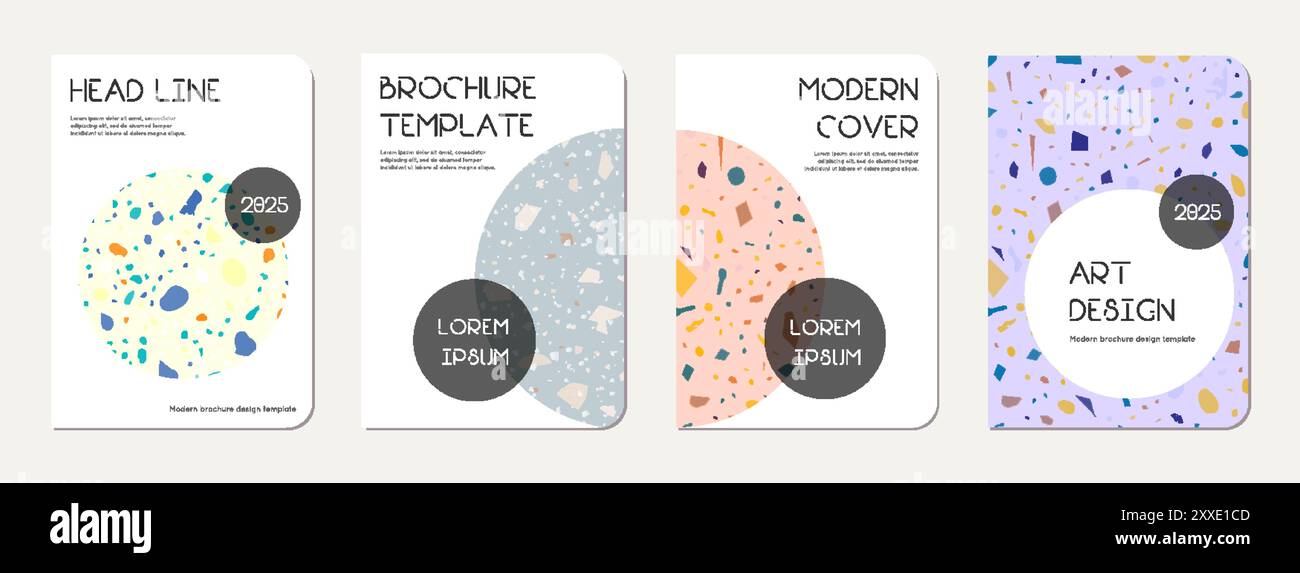 Notepad cover design. Terrazzo abstract background made of natural ...