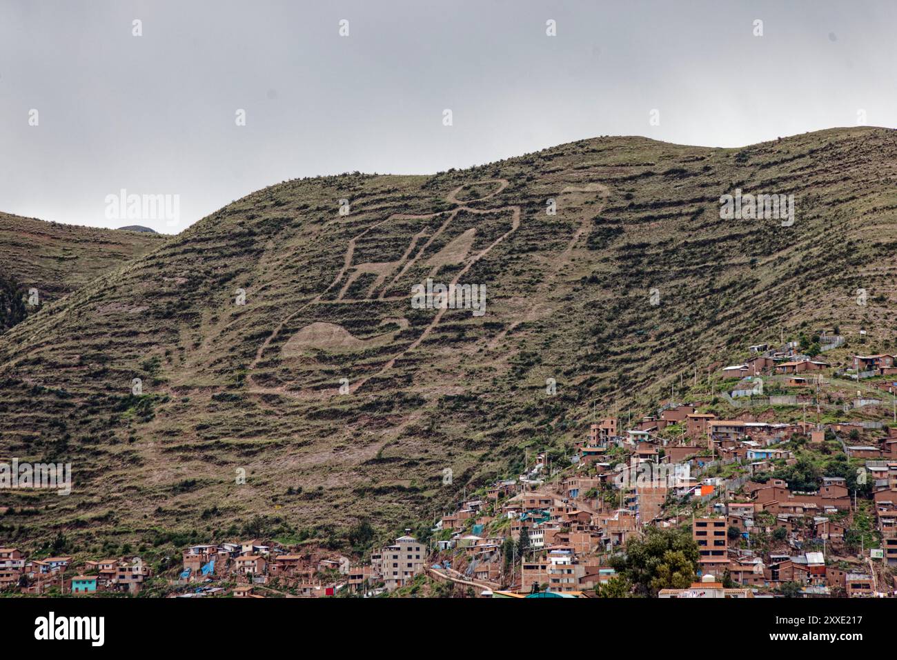 Cuzco, Peru. 5th Jan, 2024. View across to Viva el Peru written on the ...