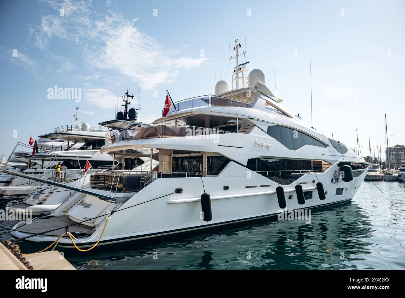Cannes, France - August 1, 2024: Beautiful yacht in port in Cannes ...