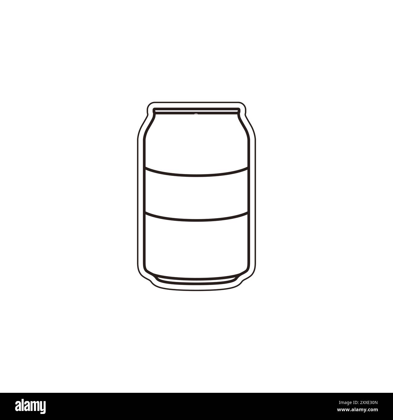 Soda bottle in linear style vector. Tin can outline. Drink in a jar ...