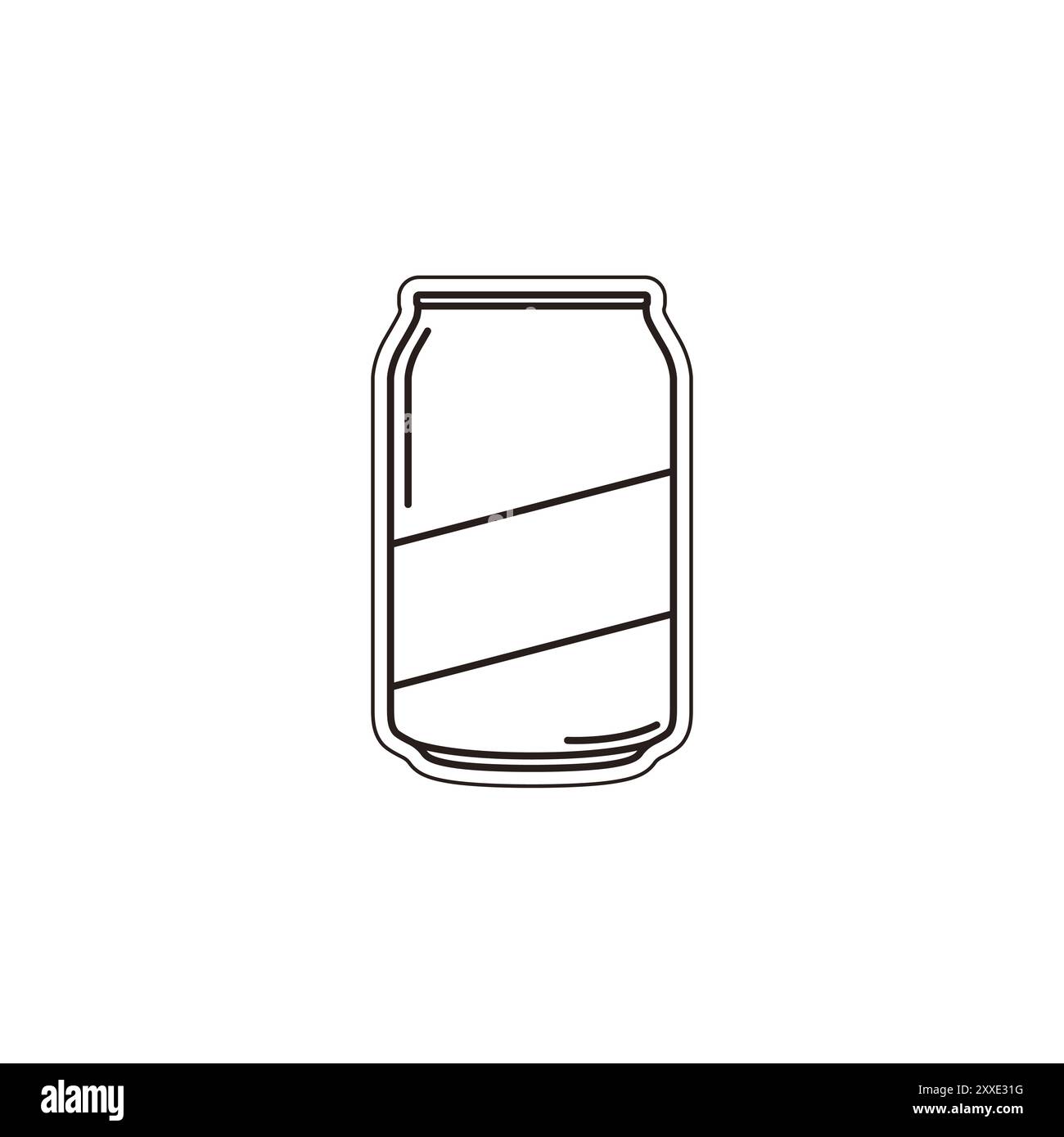 Soda bottle in linear style vector. Tin can outline. Drink in a jar ...