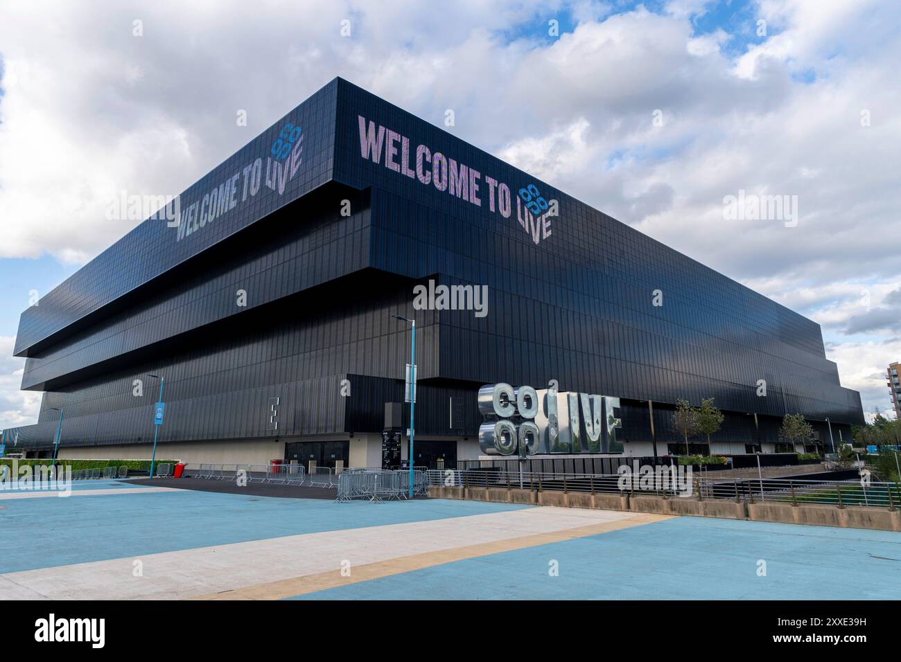 CO-OP Live Arena building in Manchester with display LED panels Stock ...
