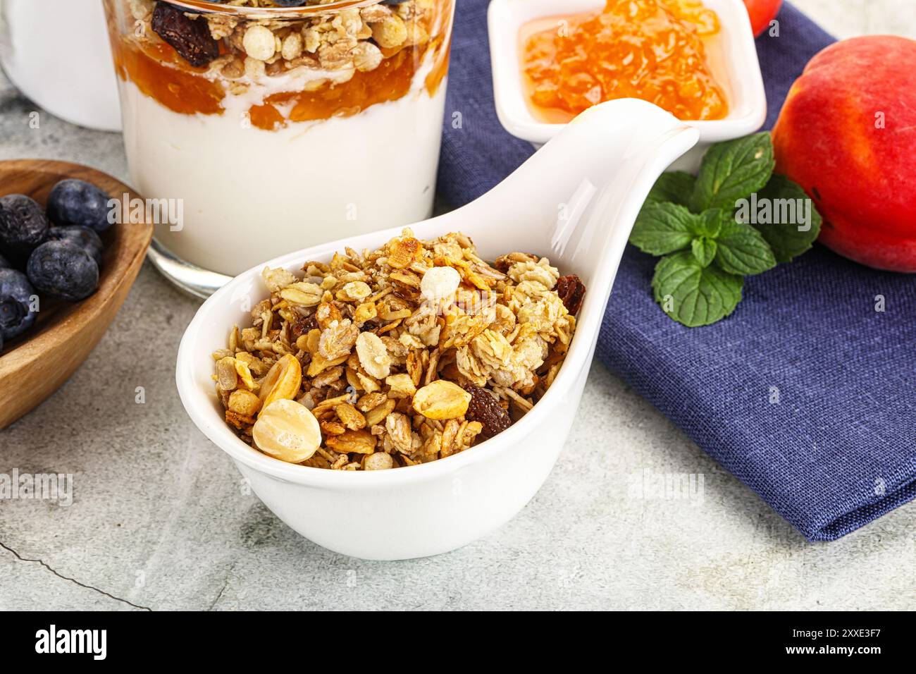 Natural Granola museli cereal for breakfast Stock Photo - Alamy