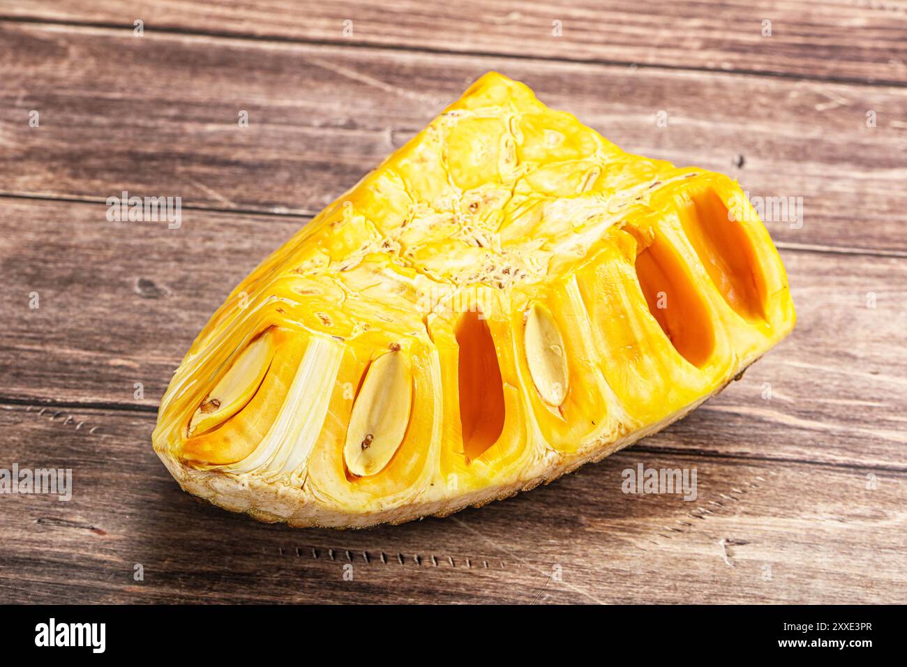 Tropical exotic sweet juicy Jackfruit half Stock Photo - Alamy