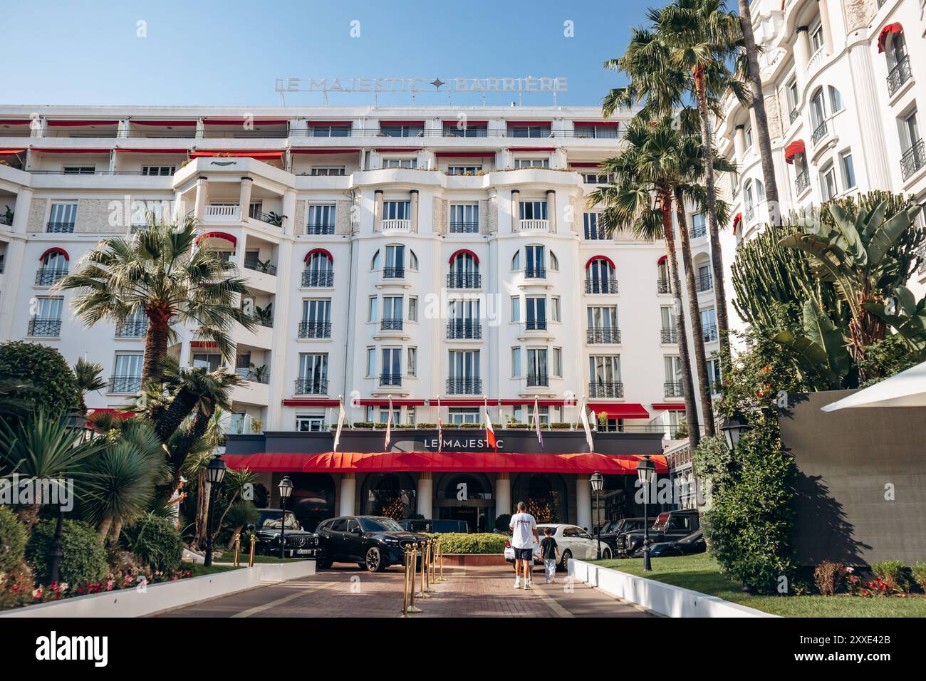 Cannes, France - August 1, 2024: Facade of the Hotel Le Majestic ...