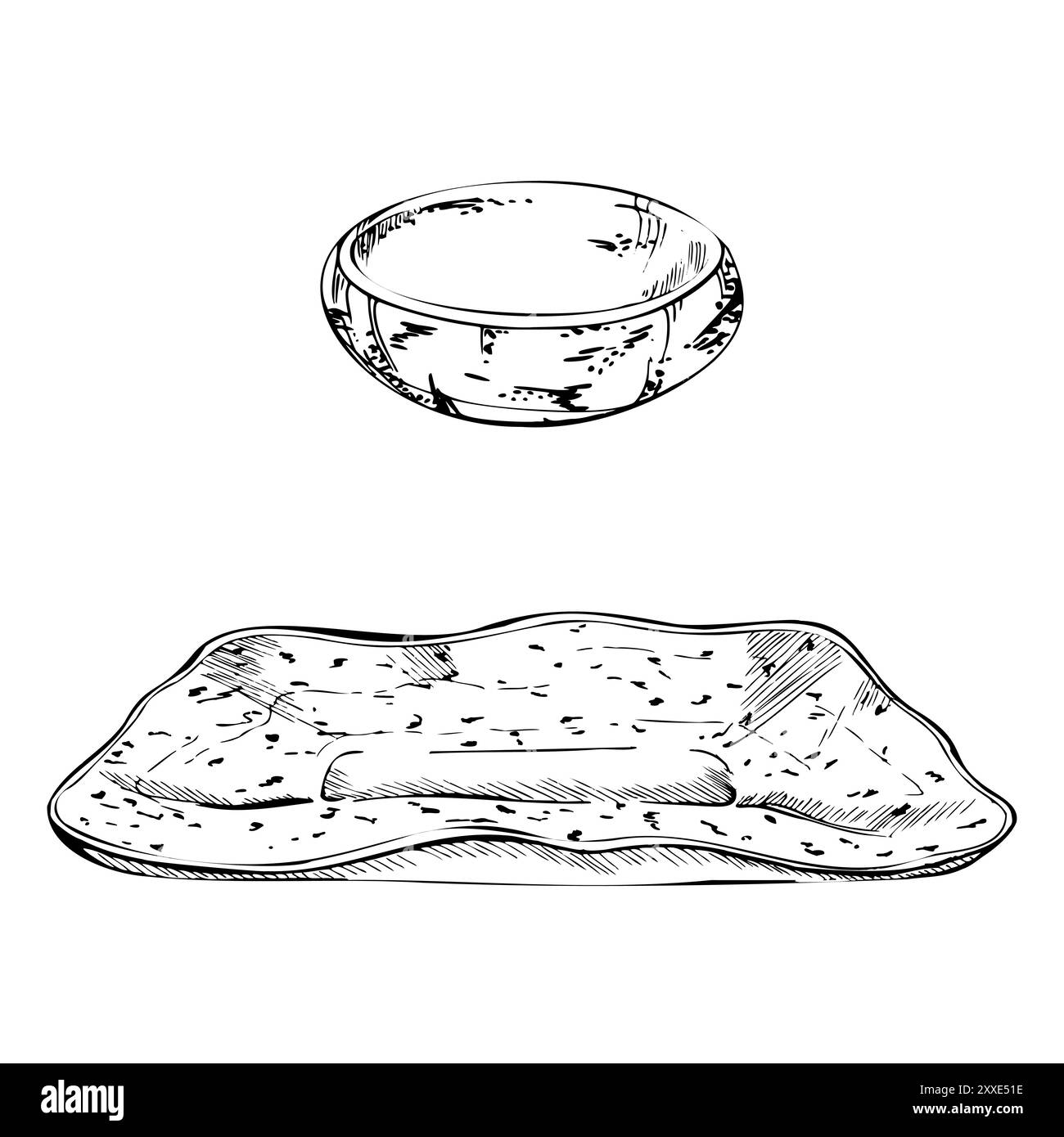 Ceramic plate dish bowl tray, for hobby, handmade, food. Hand drawn in ...